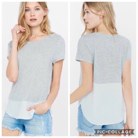 Express | Tops | Express Mixed Fabric Tee | Poshmark